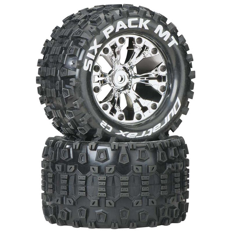 Duratrax Six-Pack MT 2.8" 2WD Mounted Rear C2 Tires, Chrome (2) – Eds RC